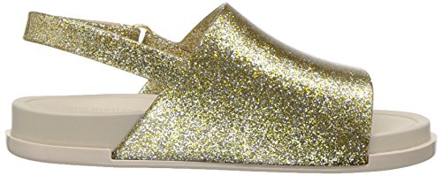 Mini Melissa Baby-Girl's Mini Beach Slide Sandal Flat, Gold Glitter, 9 M US Toddler