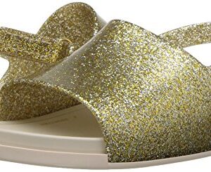 Mini Melissa Baby-Girl's Mini Beach Slide Sandal Flat, Gold Glitter, 9 M US Toddler