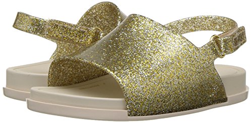 Mini Melissa Baby-Girl's Mini Beach Slide Sandal Flat, Gold Glitter, 9 M US Toddler