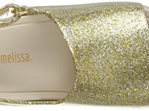 Mini Melissa Baby-Girl's Mini Beach Slide Sandal Flat, Gold Glitter, 9 M US Toddler