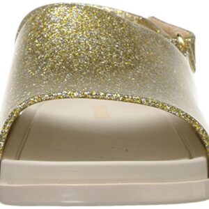 Mini Melissa Baby-Girl's Mini Beach Slide Sandal Flat, Gold Glitter, 9 M US Toddler