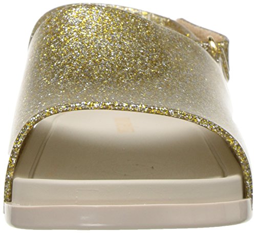 Mini Melissa Baby-Girl's Mini Beach Slide Sandal Flat, Gold Glitter, 9 M US Toddler