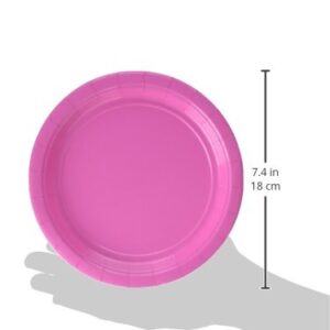 Bright Pink Round Paper Plates, 6.75" (20-Pack) - Ideal for Parties, Celebrations, and Events