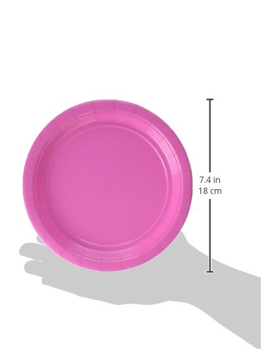 Bright Pink Round Paper Plates, 6.75" (20-Pack) - Ideal for Parties, Celebrations, and Events