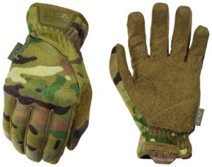 mechanix wear: fastfit tactical gloves with elastic cuff for secure fit, work gloves with flexible grip for multi-purpose use, durable touchscreen capable safety gloves for men (multicam, small)