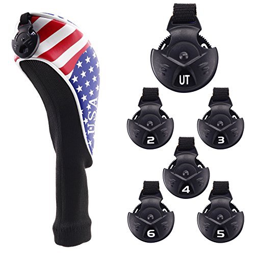 Craftsman Golf Stars and Stripes American USA US Flag Sock Headcover Head Cover for Scotty Cameron Taylormade Odyssey Hybrid (Sock Style)