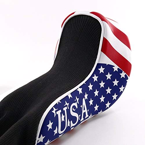 Craftsman Golf Stars and Stripes American USA US Flag Sock Headcover Head Cover for Scotty Cameron Taylormade Odyssey Hybrid (Sock Style)