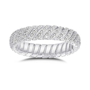 espere sterling silver 5mm stacking ring full eternity band rhodium plated size 8