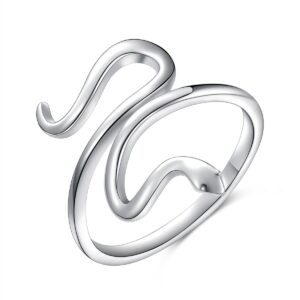 alphm snake ring for women s925 sterling silver adjustable wrap open spoon rings jewelry