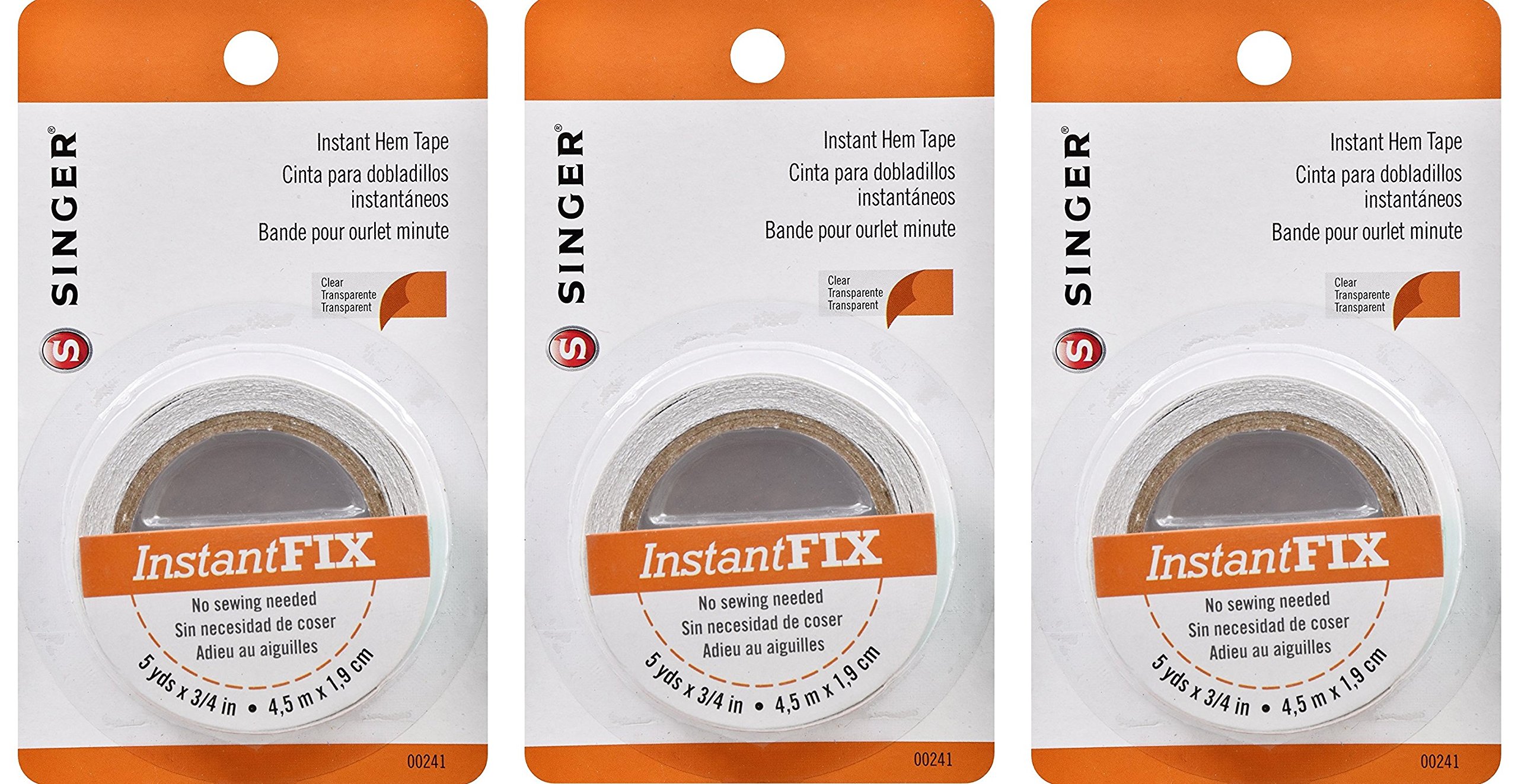 Singer Instant Hem Tape, 3/4-Inch by 15-Foot (3 Pack)