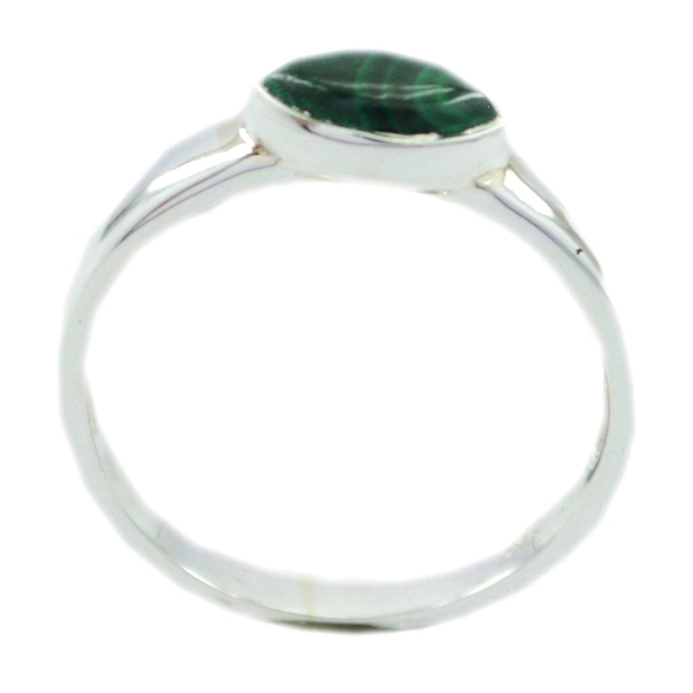 55Carat Genuine Malachite Sterling Silver Ring for Women Bezel Style Oval Shape Size 5,6,7,8,9,10,11,12