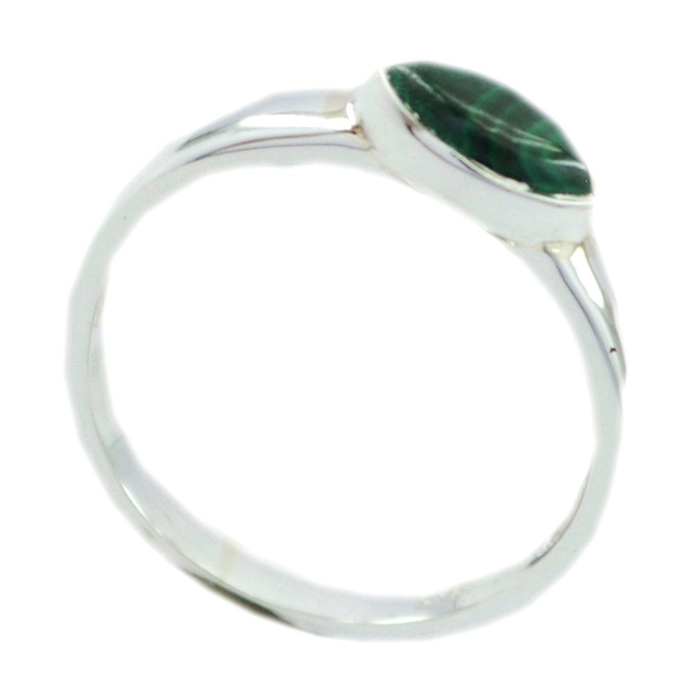 55Carat Genuine Malachite Sterling Silver Ring for Women Bezel Style Oval Shape Size 5,6,7,8,9,10,11,12