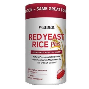 Weider Red Yeast Rice Plus with Phytosterols 1200 mg per 2 Tablets - 240 Tablets