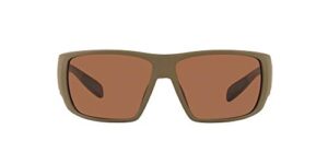 native eyewear sightcaster polarized rectangular sunglasses, desert tan/bronze, 64 mm