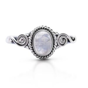 koral jewelry moonstone spiral sides ring 925 sterling silver vintage tribal gipsy boho us size 5 6 7 8 9 (6)