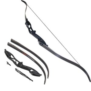 toparchery archery takedown recurve bow 60inch right handed riser bow for hunting target shooting 30-50lbs hunting target practice adults with bow stringer (yy35lbs)