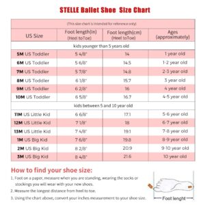 Stelle Ballet Shoes for Girls Toddler Genuine Leather Ballet Dance Slippers for Toddler/Little/Big Kids/Boys(10MT,Ballet Pink,with Tie)