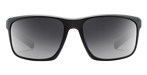 Native Eyewear Wells Polarized Rectangular Sunglasses, Matte Black Crystal/Gray, 58 mm