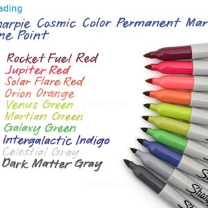 Sharpie Permanent Markers, Fine Point, Cosmic Color, Limited Edition, 12 Count