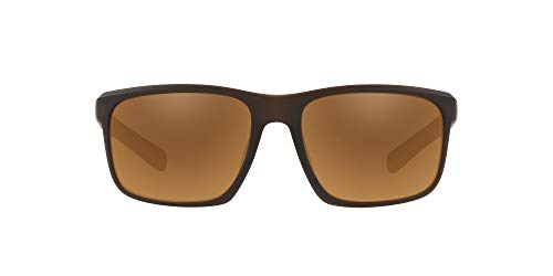 Native Eyewear Wells Polarized Rectangular Sunglasses, Matte Brown Crystal/Bronze Reflex, 58 mm