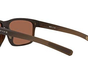 Native Eyewear Wells Polarized Rectangular Sunglasses, Matte Brown Crystal/Bronze Reflex, 58 mm