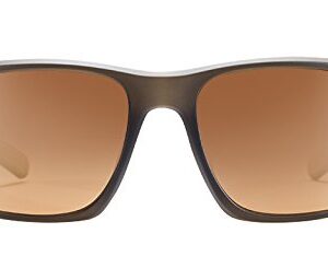 Native Eyewear Wells Polarized Rectangular Sunglasses, Matte Brown Crystal/Bronze Reflex, 58 mm