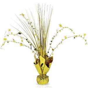 amscan gold foil spray table centerpieces - 12" (pack of 12) - easy to display gold decorations - ideal table decorations and party supplies for christmas decorations, wedding, new year's eve & more