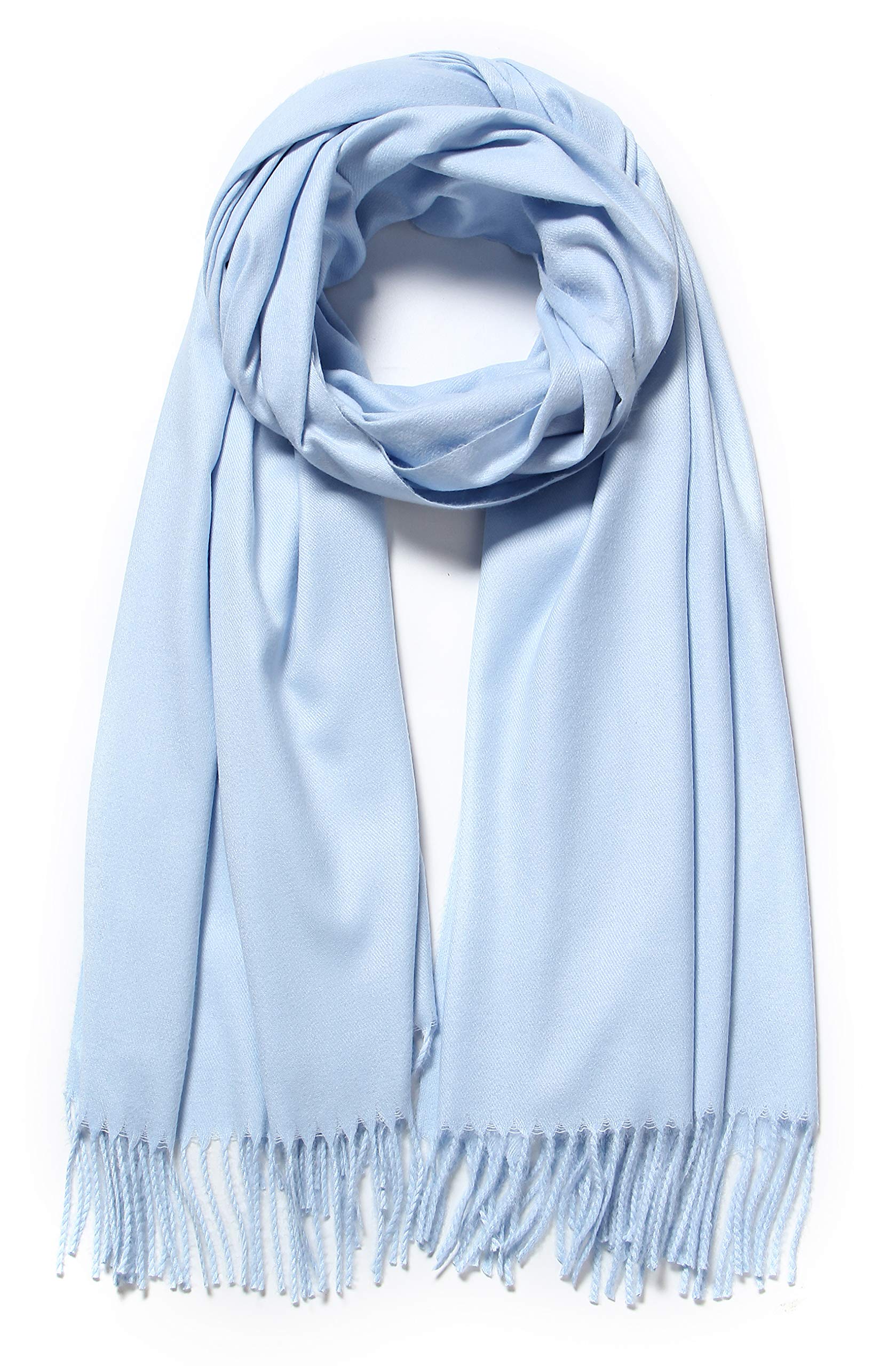 Cindy & Wendy Large Soft Cashmere Silky Pashmina Solid Shawl Wrap Scarf for Women