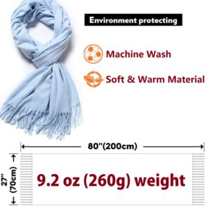 Cindy & Wendy Large Soft Cashmere Silky Pashmina Solid Shawl Wrap Scarf for Women