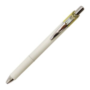 pentel energel clena retractable liquid gel pen, micro fine point 0.3mm needle tip, black ink, mimosa yellow body (bln73lg-a)