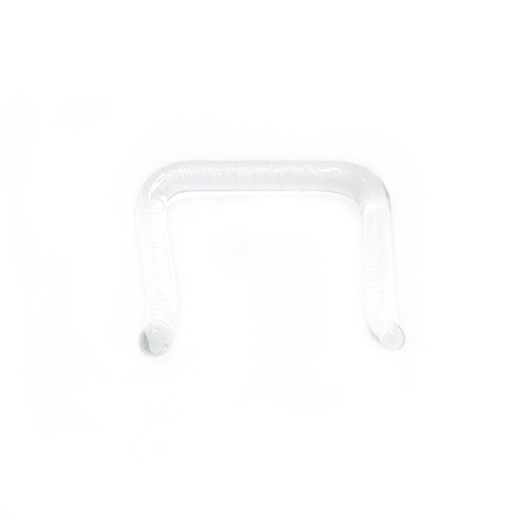 BodyJewelryOnline Clear Septum Nose Septum Piercing Retainer [U-Shaped], Glass Pyrex Staple, 14g Thickness, Hypoallergenic, Nickel-Free Material, Durable, Comfortable, Lightweight