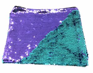 purple and teal mermaid sequins pouch - large