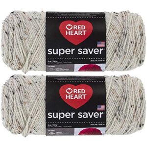 bulk buy: red heart super saver (2-pack) (aran fleck, 5 oz each skein)