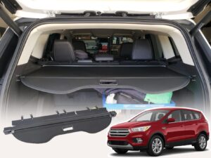 vesul retractable rear trunk cargo cover compatible with ford escape 2013-2019 security shade shield tonneau cover anti-peeping luggage privacy screen with extra canvas cover……