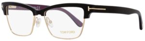 tom ford tf5364 rectangular eyeglasses ft5364 (005 black gold, 53)