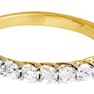 0.75 Cttw Round Cut White Natural Diamond Engagement Wedding Ring 14K Yellow Gold,Ring size-10.5