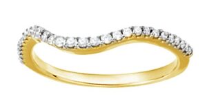 0.2 ct round shape white diamond engagement wedding ring in 14k solid yellow gold, ring size-9.5