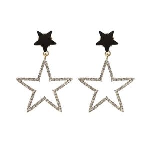 blingsoul silver star earrings – elegant dangle style stars silver rhinestone earrings for women | [j100018] star earring