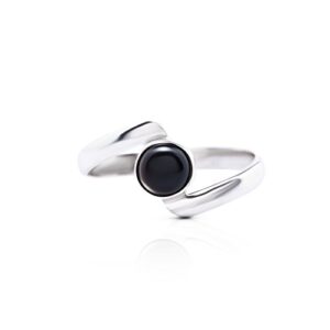 black onyx delicate ring 925 sterling silver vintage boho chic us size 5 6 7 8 (7)