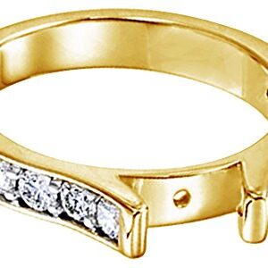 0.75 Ct White Diamond Semi Mount Engagement Wedding Band Ring In 14K Solid Yellow Gold, Ring size-11