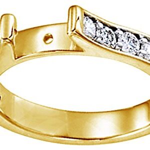 0.75 Ct White Diamond Semi Mount Engagement Wedding Band Ring In 14K Solid Yellow Gold, Ring size-11