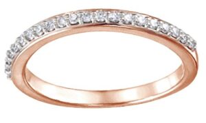 round shape white diamond engagement wedding band ring 14k solid rose gold (0.2 cttw),ring size-10