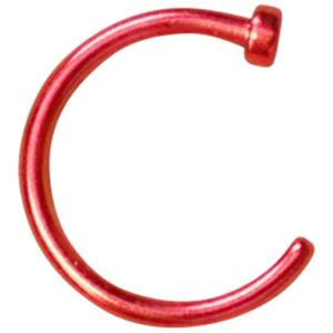 Lobal Domination 1pc Red Plated Surgical Steel Nose Hoop 16g-18g-20g, 5/16", 3/8", 8mm, 10mm (18g - 5/16")