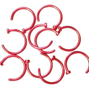 Lobal Domination 1pc Red Plated Surgical Steel Nose Hoop 16g-18g-20g, 5/16", 3/8", 8mm, 10mm (18g - 5/16")