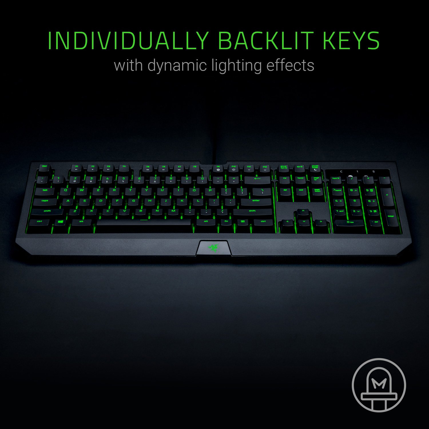 Razer BlackWidow Ultimate: Esports Gaming Keyboard - Dust and Spill Resistant - Individually Backlit Keys - Razer Green Mechanical Switches (Tactile and Clicky)