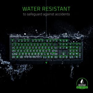 Razer BlackWidow Ultimate: Esports Gaming Keyboard - Dust and Spill Resistant - Individually Backlit Keys - Razer Green Mechanical Switches (Tactile and Clicky)