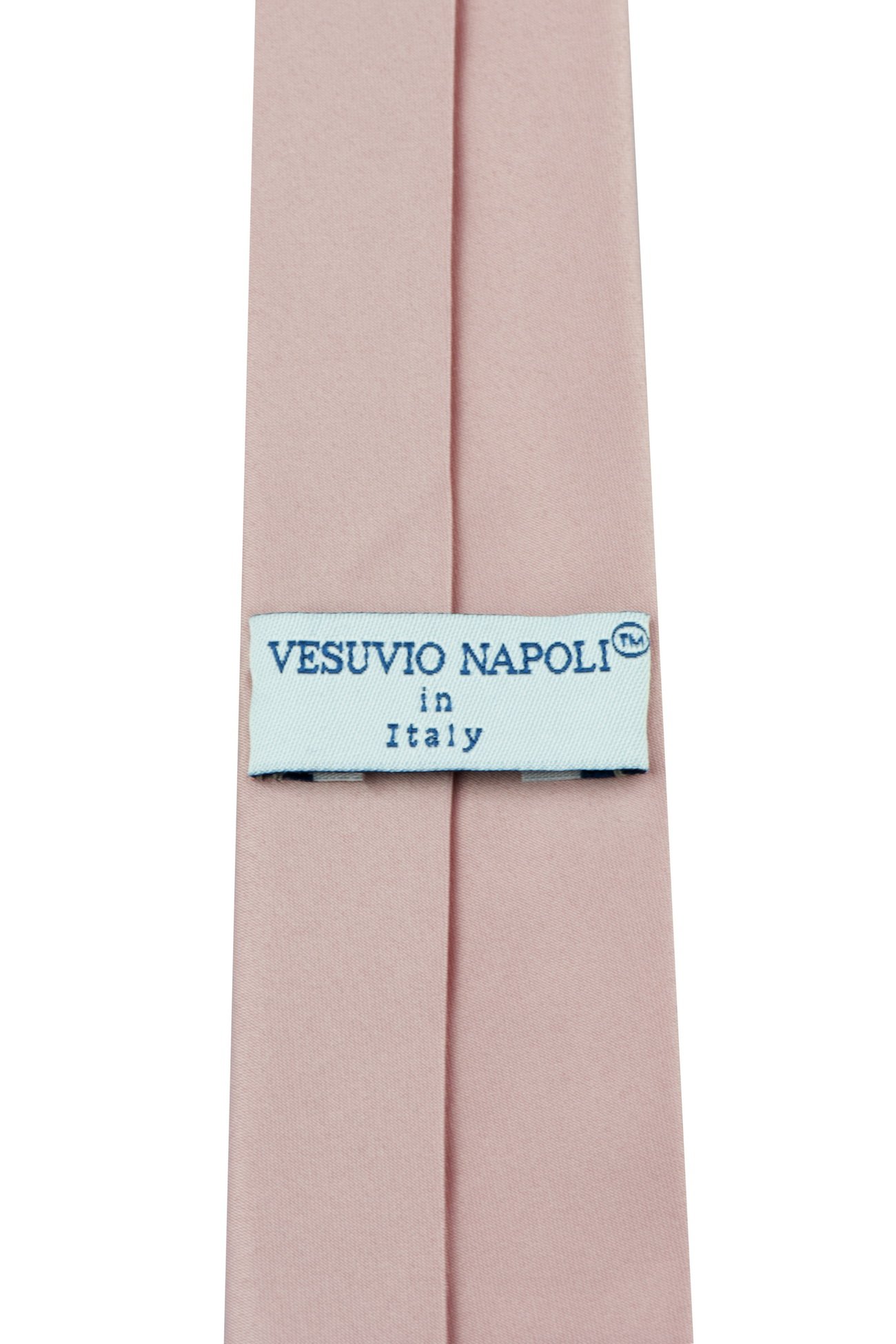 Vesuvio Napoli PreTied SKINNY Men's Neck Tie BLUSH PINK Narrow Zipper Necktie