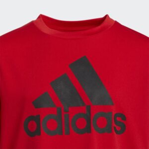 adidas Boys' Short Sleeve AEROREADY Performance Logo Tee T-Shirt, Scarlet, Large