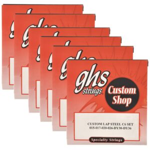 ghs electric lap steel strings c6 tuning 15-36 (6 pack bundle)