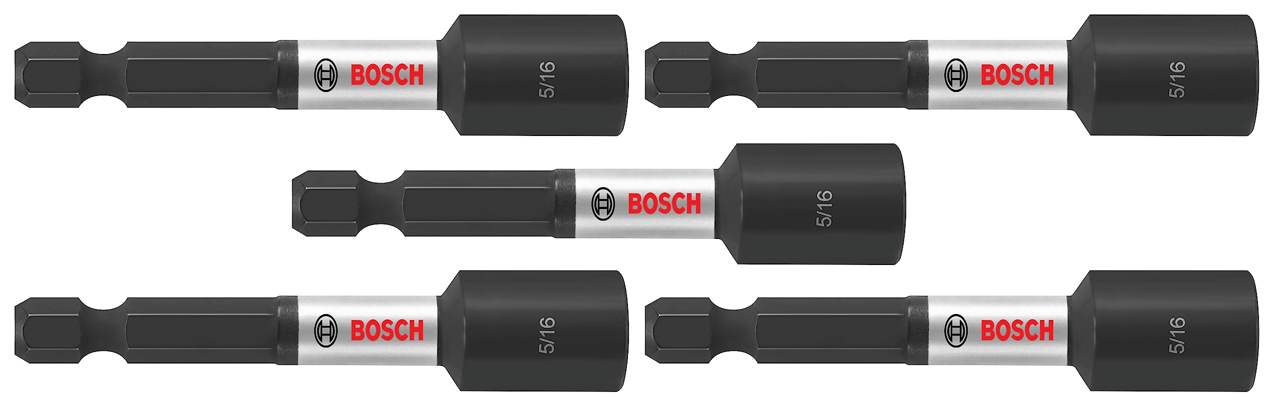 BOSCH ITNS5162B 5-Pack 2-9/16 In. x 5/16 In. Impact Tough Nutsetters